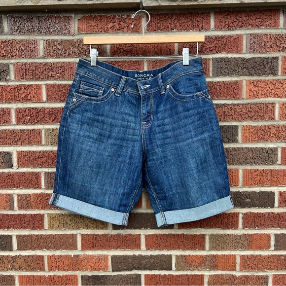 Sonoma | Shorts | Sonoma Life Style Medium Blue Cuffed Mid Rise Bermuda ...